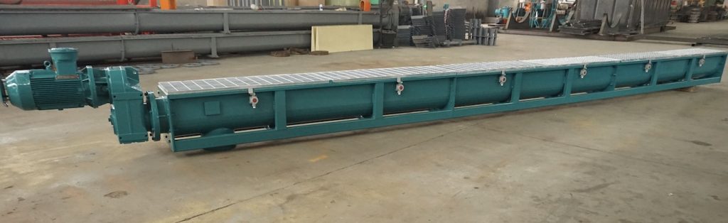 Auger feeders are the equipment transfering material from end to end.